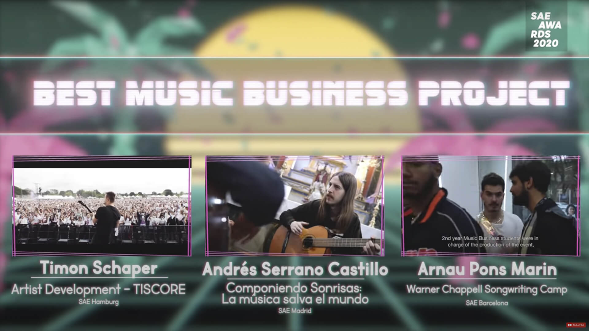 SAE Spain, los grandes triunfadores en la categoría de Music Business ...